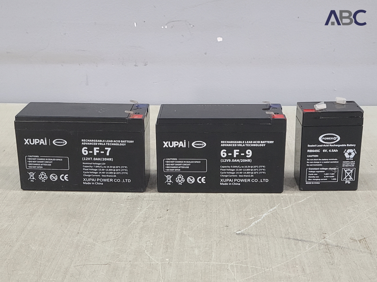 Set of Three Rechargeable Lead Acid Batteries
